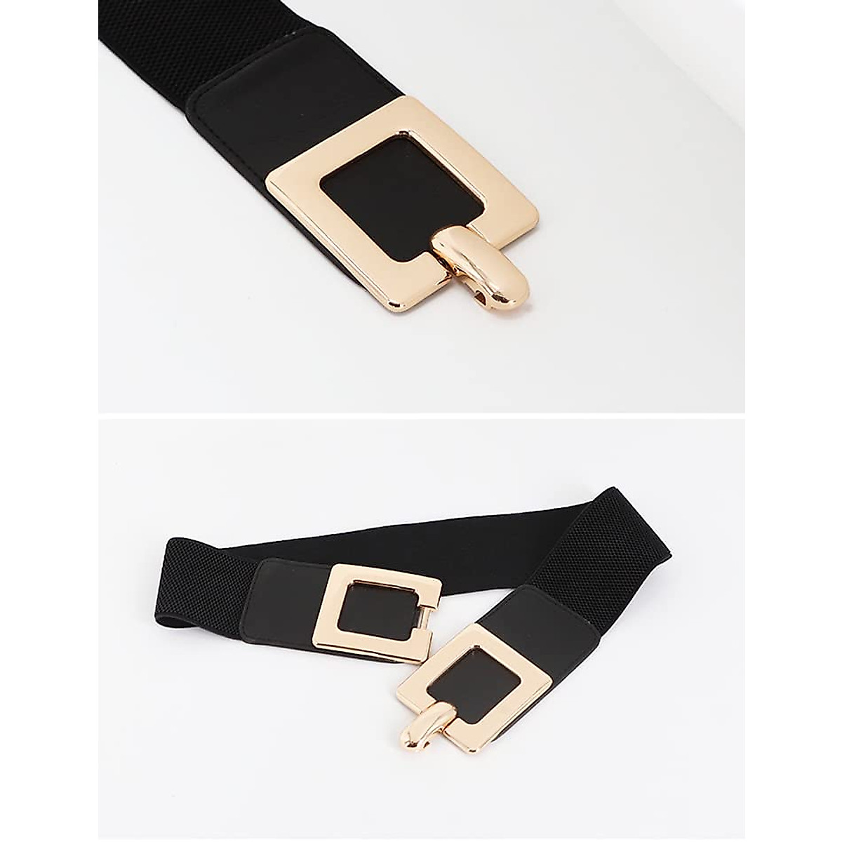 TOPACC 2-Piece Wide belts for women Dresses Elastic Western Cinch Belt Stretch Retro Buckle Ladies Fashion