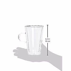 Bodum 13.5 oz Canteen Insulated Glass Mug, Double Wall High Heat Borosilicate Glass, 2 Pack