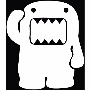 Domo Kun JDM Japanese Car Truck Window Bumper Vinyl Graphic Decal Sticker- (6 inch) / (15 cm) Tall GLOSS WHITE Color