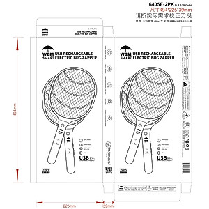 Himalayan Glow Bug Zapper, Electric Fly Swatter Rechargeable Racket, Mosquito Repellent 3,000 Volt, USB Charging Cable Best Use for Indoor & Outdoor - 2 PCS