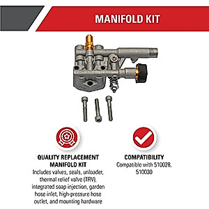Simpson Cleaning 7113804 Manifold Replacement Kit for OEM Technologies 510028 and 510030 Axial Cam Pressure Washer Pump, Silver