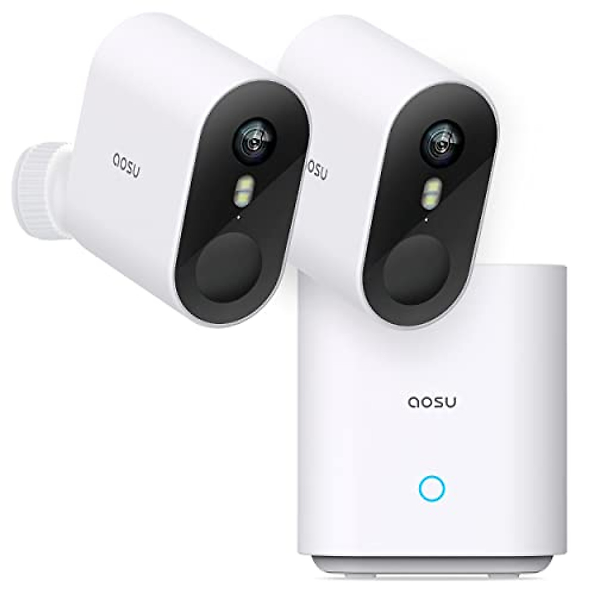 AOSU Security Cameras Wireless Outdoor, 2K HD Home Security System with 166° Ultra-Wide View, 365-Day Battery Life, Night Vision, IP67, No Monthly Fee, Work with Alexa, Google Assistant