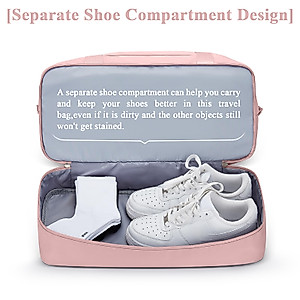 Travel Duffel Bag with Shoes Compartment, Overnight Weekender Bags for Women,Carry on Personal Item Bag