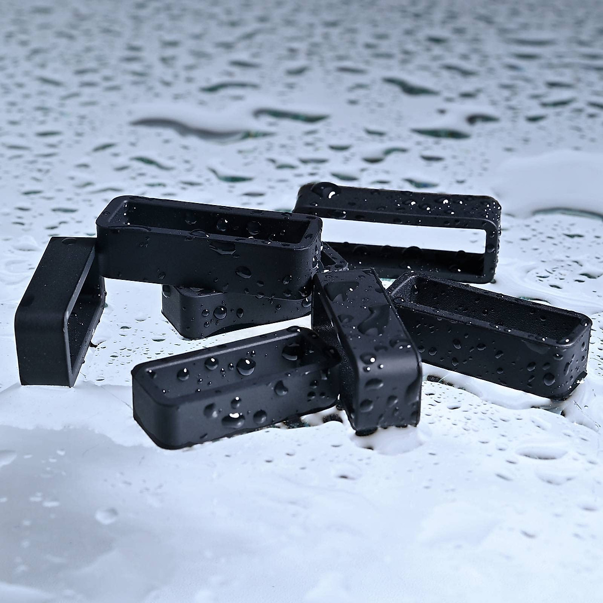 BISONSTRAP Watch Bands Keepers, 6PCS Silicone Watch Straps Replacement Loops, 20mm