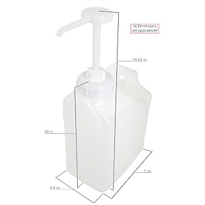 Portable Storage Jugs with Pump Dispenser Caps, Plastic (Natural, 1 Gallon Wide Mouth)