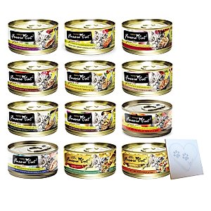 Fussie-Cat Premium Grain-Free Cat Food Variety Pack - 12 Flavors: Tuna & Shrimp, Chicken & Liver, Tuna & Prawn, Tuna & Bream, Chicken & Vegetable, and More! (12 Cans Total)