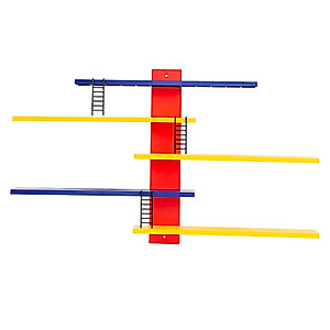 Floating Shelves, Kids Wall Mounted Toy Doll Figure Display Shelf Bookshelves, Ladder Design Ledges for Bedroom Living Room Bathroom Kitchen Nursery Decor Storage