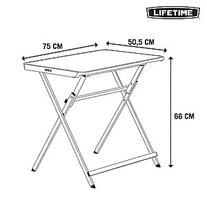 Lifetime Small Folding Table, Personal TV Tray - Portable - great for Kids, Camping, Cards, or Laptops - Plastic Black 30 Inch (80623)