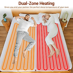 Comfytemp Heated Mattress Pad Queen —Dual Zone Control & Preheat Function & Smart Downshift, 60"x80" Bed Warmer — 12 Hour Timers & Heat Settings, Electric Non-Slip Mattress Cover Pad with Deep Pocket