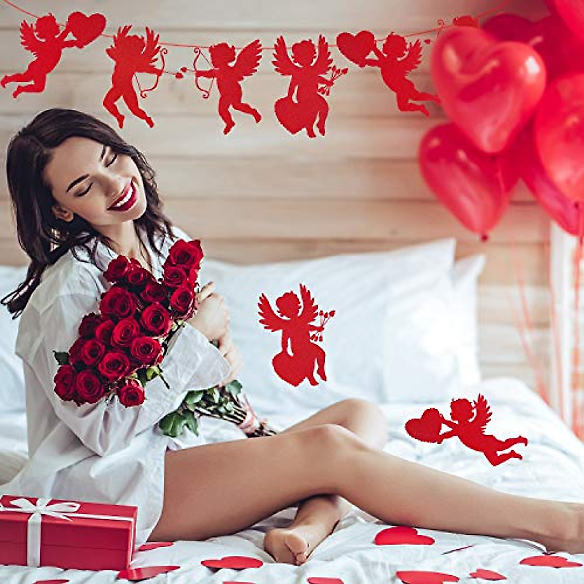 12 Pieces Cupid Cutouts Printed Cupid Paper Cutout Cupid Shaped Decorations for Valentine's Day Wedding Party Supplies