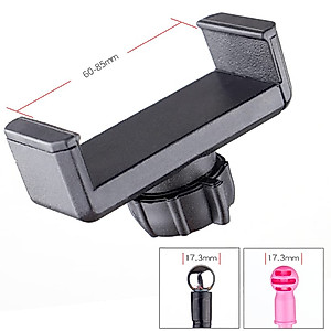 VizGiz 2 Pack Ring Light Phone Holder Replacement Clamp 17mm Rotate Ball Hole Clip Base for Hose Gooseneck Support Stand Live Broadcast Tripod Monopod Mount Attachment Cradle Black
