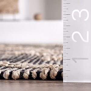 nuLOOM Julianne Handmade High-Low Jute Moroccan Area Rug, 9x12, Beige