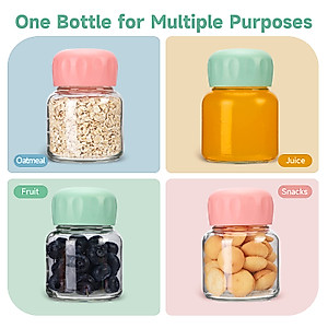 TANKLANCY 4 Pack Glass Food Storage Jars with Screw Lid for Overnight Oats Containers,10 oz Mini Glass Overnight Oats Jars