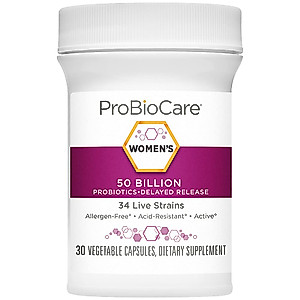 Probiotic for Women - 50 Billion CFUs - Supports Digestive & Vaginal Health (30 Vegetable Capsules)
