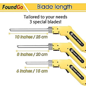 FoundGo 250W Electric Hot Knife Foam Cutter Styrofoam Cutting Tool Hot Wire Foam Cutter for EPS, XPS, Polyethylene with Storage Case& 6"/8"/10" Blades