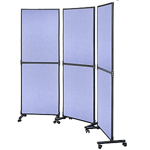 VEVOR Room Divider, 5.5 ft Room Dividers and Folding Privacy Screens, Partition Room Dividers 3 Panels, Portable Office Walls Dividers, Acoustic Room Divider (Steel Blue) for Office, Library, School