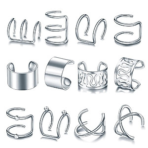 24 Pcs Gold Silver Hair Braids Dreadlock Non-Piercing Ear Clip Beard Beads Cuffs Clip Hair for Women Men Hair Accessories Styling Jewelry Tools