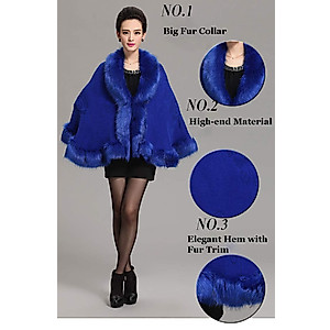 Obosoyo Women's Pashmina Shawl Cloak Cape Shawls and Wraps for Evening Dresses Shawl Wrap Cape Bridal Wedding Party Winter