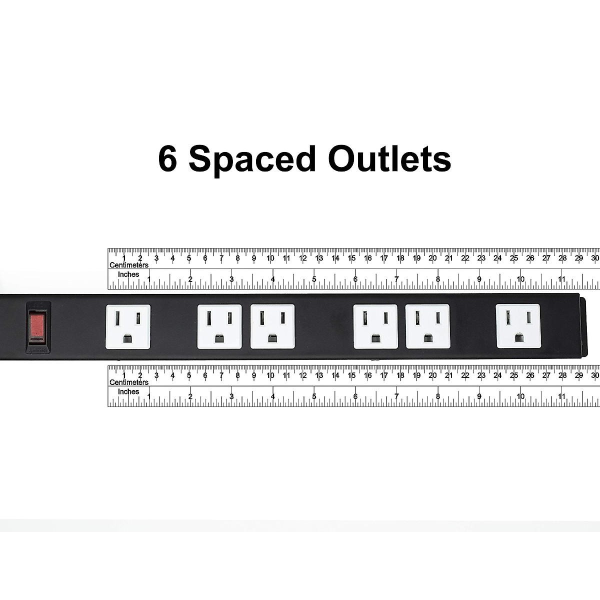 Opentron 5-Pack OT16063 Heavy Duty Metal Surge Protector Power Strip with Mounting Parts 6 White Outlets 3 Feet Power Cord