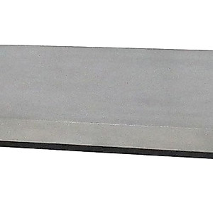 Benjara CID 59 Inch Dining Table, Concrete Surface, Walnut Wood Thick Pedestal Legs, Gray