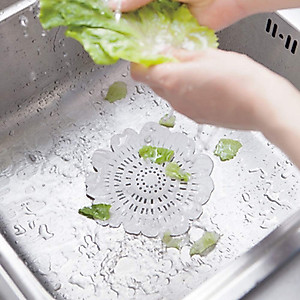 litymitzromq Sewer Plug Floor Drain Cover,Lovely Flower Shape Bath Kitchen Waste Sink Strainer Stopper Drain Cover Filter Pink