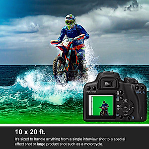 LimoStudio [Extra Large] 10 x 20 ft. (W x H) Chromakey Green Backdrop Background Screen, True Chroma Key Color, 150GSM High Density Premium A+ Grade Synthetic Fabric, Photo Video Studio, AGG3030