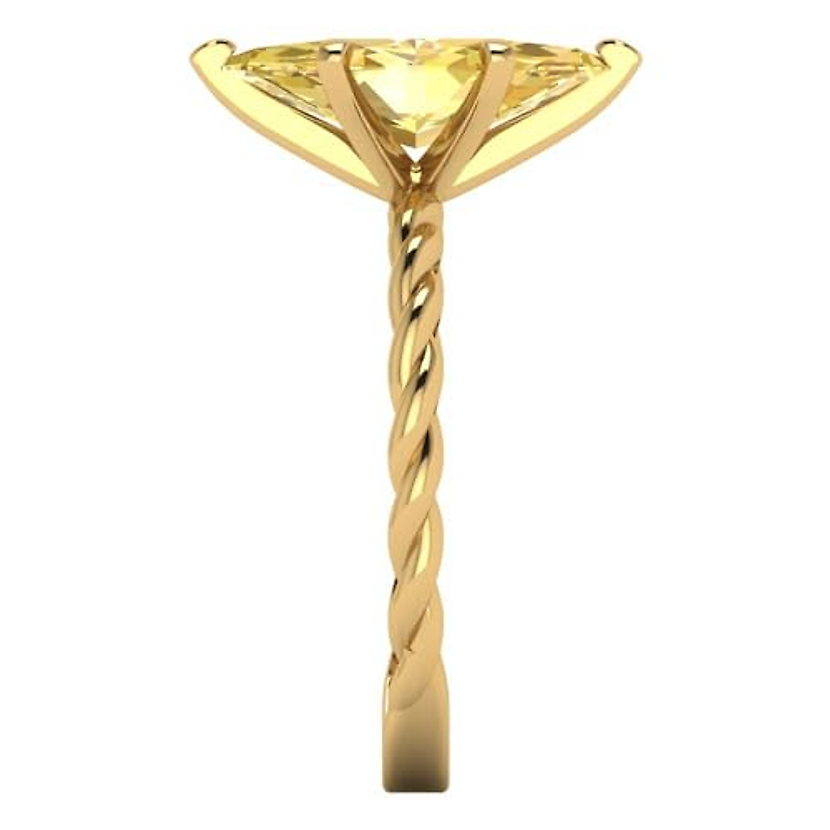 Clara Pucci 2ct Marquise Cut Solitaire Rope Knot Yellow Simulated Diamond Engagement Promise Anniversary Ring 18K yellow Gold 6.75