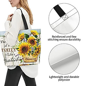 Dvczelo Tote Bag For Women Sunflower Hummingbird Canvas Tote Bag Handbag Fashion Shoulder Bags For School Work Travel