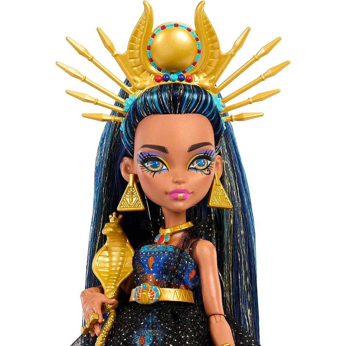 Monster High Monster Ball Doll, Cleo De Nile in Party Dress with Themed Accessories Including Scepter & Cupcakes
