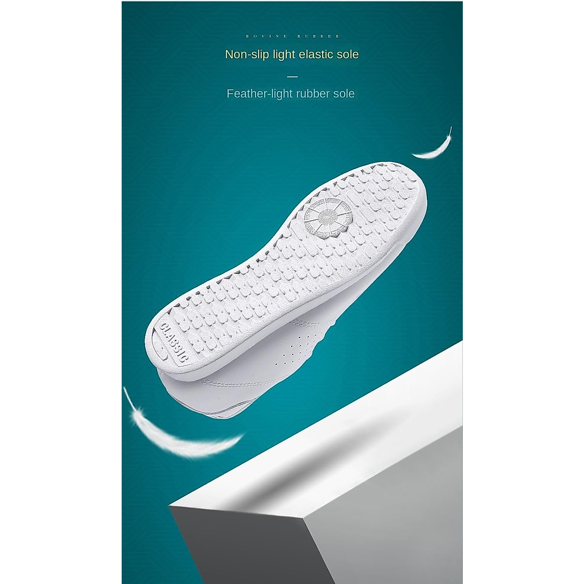 Fenlogft Women Ultra Comfortable Aerobic Cheer Sport Shoes - Training Competition Cheerleading Sneakers for Adults and Youth Girl (Flat White,6)