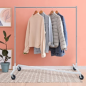 ZenStyle Clothes Rack Z Base Clothing Garment Rack on Wheels Commercial Heavy Duty Rolling Clothing Coat Rack Holder, Holds up to 220 lbs