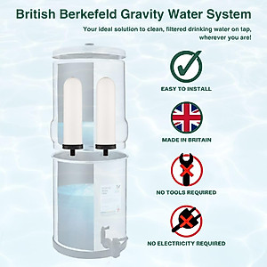 British Berkefeld Doulton 8674 Ultra Sterasyl Ceramic Filter Candle for Countertop Gravity Water Filter System Short Mount 7" - 4 Pack