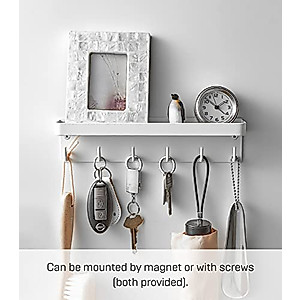 Yamazaki Home Magnetic Key Rack with Tray Steel One Size White