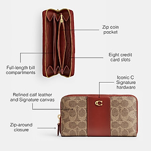 Coach Accordion Zip, Tan Rust