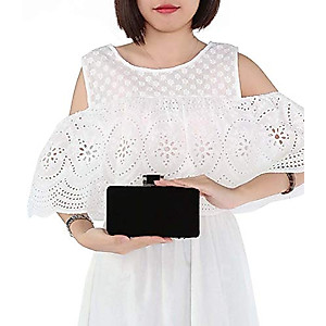 Selighting Elegant Velvet Clutch Evening Bags for Women Formal Wedding Party Clutch Purse Prom Cocktail Handbags Black