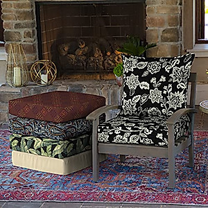 Arden Selections Outdoor Deep Seating Cushion Set 24 x 22, Ashland Black Jacobean