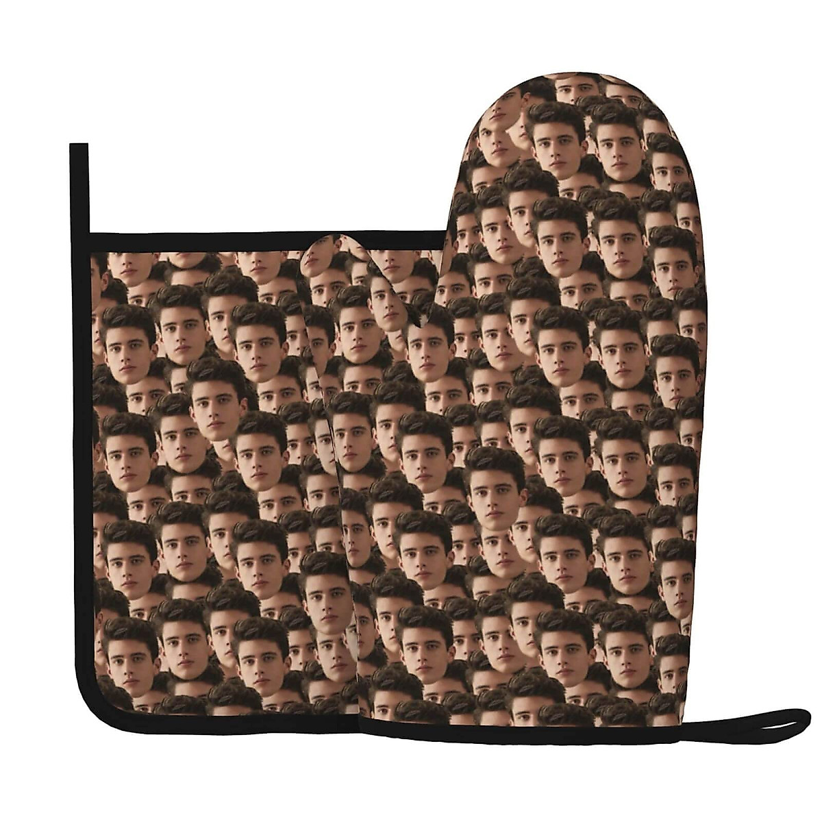 Byxhuc Custom Face Oven Mitts for Mom Dad Aunt Grandma Friend on Mother's Day Anniversary Father's Day Birthday Easter Christmas' Day