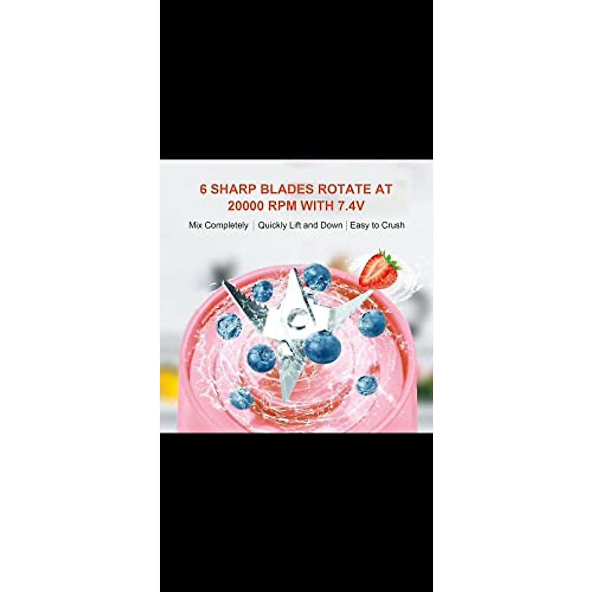 RISEMOSE Portable Blender Smoothies Personal Blender Mini Shakes Juicer Cup USB Rechargeable.