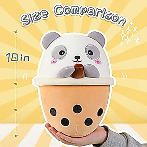 AIXINI Panda Boba Plush 10 inch Bubble Tea Stuffed Animal Soft Kawaii Plushie Toy