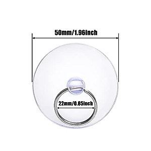 Auvotuis 20Pcs 50mm Suction Cup with Ring, 1.96 Inch Clear Ring Suction Cup Sucker for Window Wall Hook Hanger