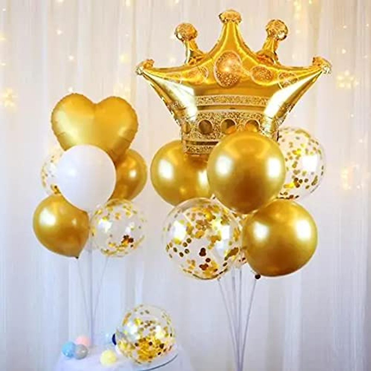 NpeyBeicuelq 4Pcs Gold Crown Foil Balloons Decorations.Wedding Bridal Shower Marriage Engagement Party Supplies