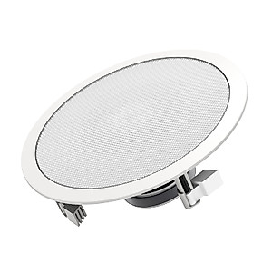 ROCKRIX Audio 3-Way Premium in-Ceiling 8" Round Speaker, Dual 1-inch Silk Dome Tweeters, 9.5 Inch Cutout Diameter, Each, White