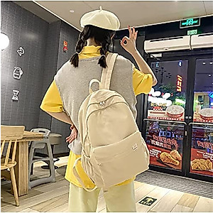 LELEBEAR Difa Backpack, Difas Bear Backpack, Kawaii Solid Color Backpack Cute Aesthetic Backpack, Large capacity Casual Rucksack (White)
