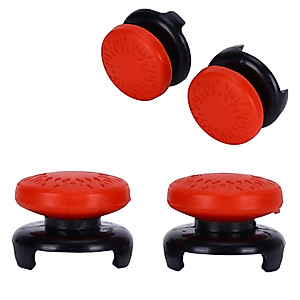 Lazmin112 2Pcs Thumbstick Soft Silicone Cover Grip Stick Joystick Controller Gamepad Key Cap,Wireless Controllers Silicone Analog Thumb Grip Stick Cover,for PS5(red)