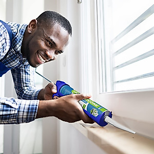 Clear Silicone Sealant + Caulk Gun + Caulking Tool Kit - All-Purpose 100% Silicone Caulk (10 oz Tube), with Dripless Gun, 3-in-1 Scraper/Smoothing Tool, Caulk Removal Tool.