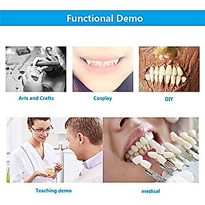 56 Pcs Dental Acrylic Resin Denture Tooth Kit False Tooth 23 A2 for Halloween Horror Teeth(2Sets)