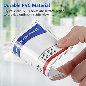 MaxGear New Medicare Card Holder Protector Sleeves 6 Pack, 12 Mil Clear PVC Water Resistant Medicare Card Protectors Sleeves for New Medicare Card, Business Cards, Social Security Card Protector