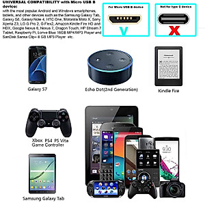 2Pack Micro USB Cable High Speed USB 2.0 A Male to Micro B,Android Charging Cable,6.6feet Charger Sync Wire, iBarbe Compatible with PS4 Xbox One Controller Galaxy S7 Edge/S7/S6/S5, G4,Moto G5(Black)