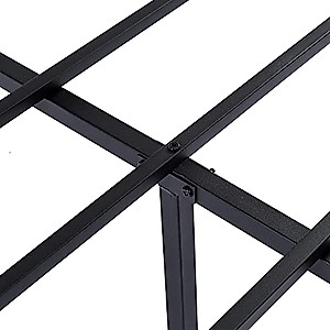VECELO 16" Metal Platform Tall Bed Frame,Mattress Foundation/No Box Spring Needed/Heavy Duty Steel Slat Support (Full Size)