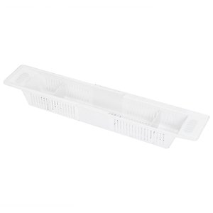 POCREATION Bathtub Tray, Bath Toy Organizer Storage Basket, Expandable Bathtub Caddy for Shampoo Shower Gel in The Bathroom